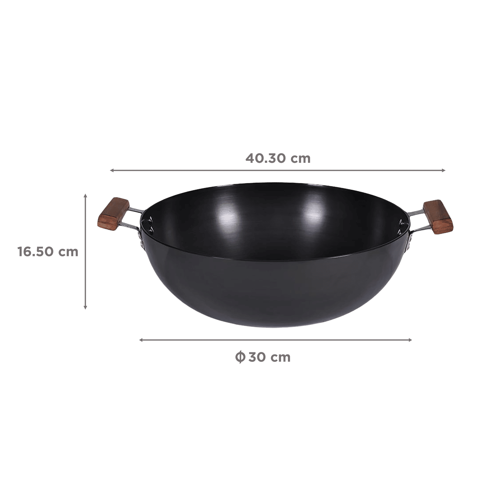 Buy Wonderchef Ebony 6l Non Stick Aluminium Deep Kadai With Lid